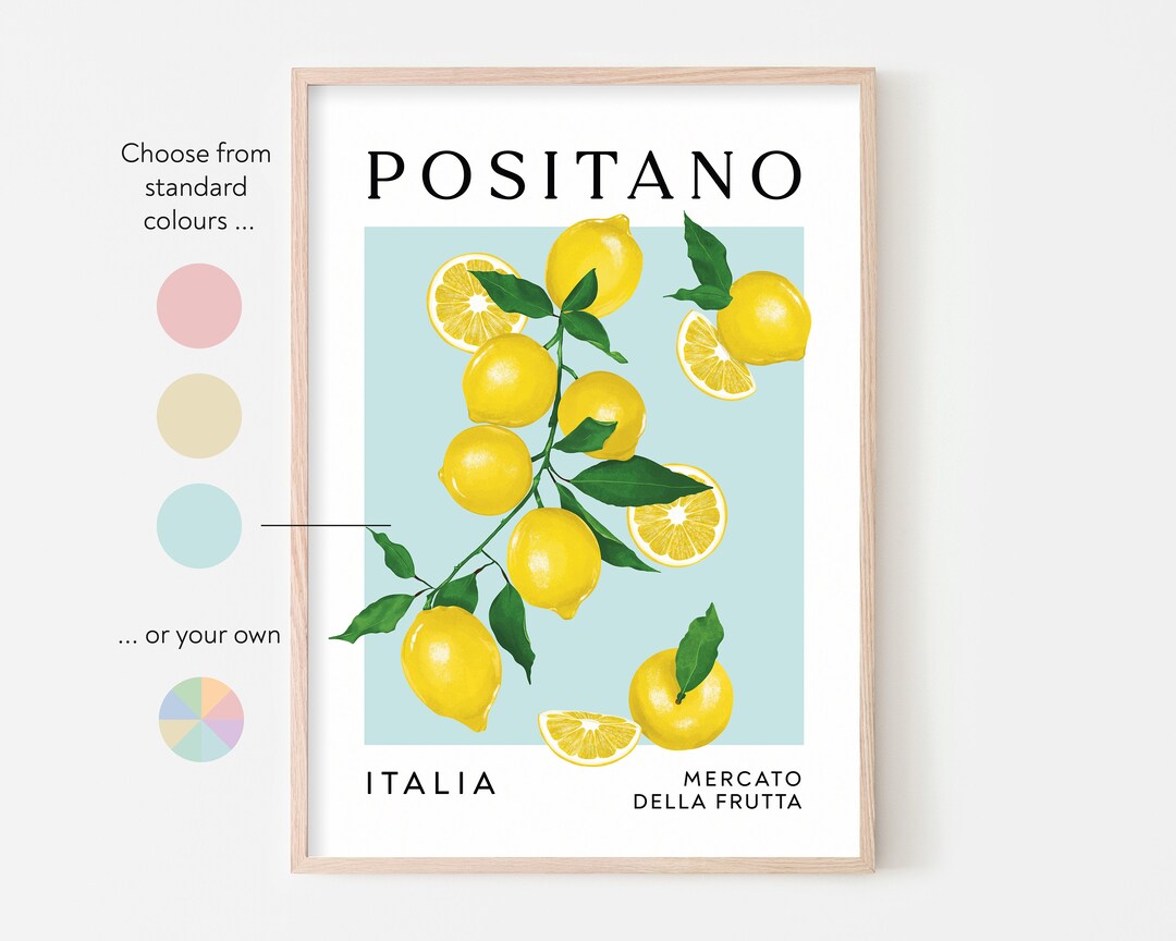 Positano Lemon Art Print, Italy Fruit Market Art, Positano Wall Art ...