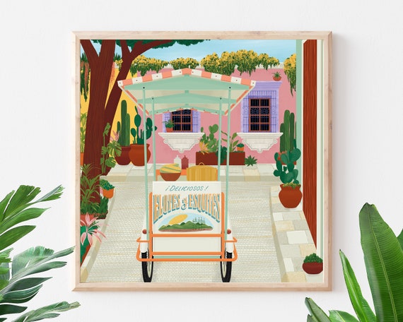 Mexico Poster Mexican Wall Art Elotes Wall Art Mexican Food - Etsy