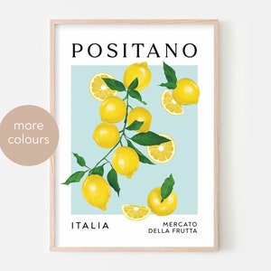 Positano Lemon Art Print, Italy Fruit Market Art, Positano Wall Art ...