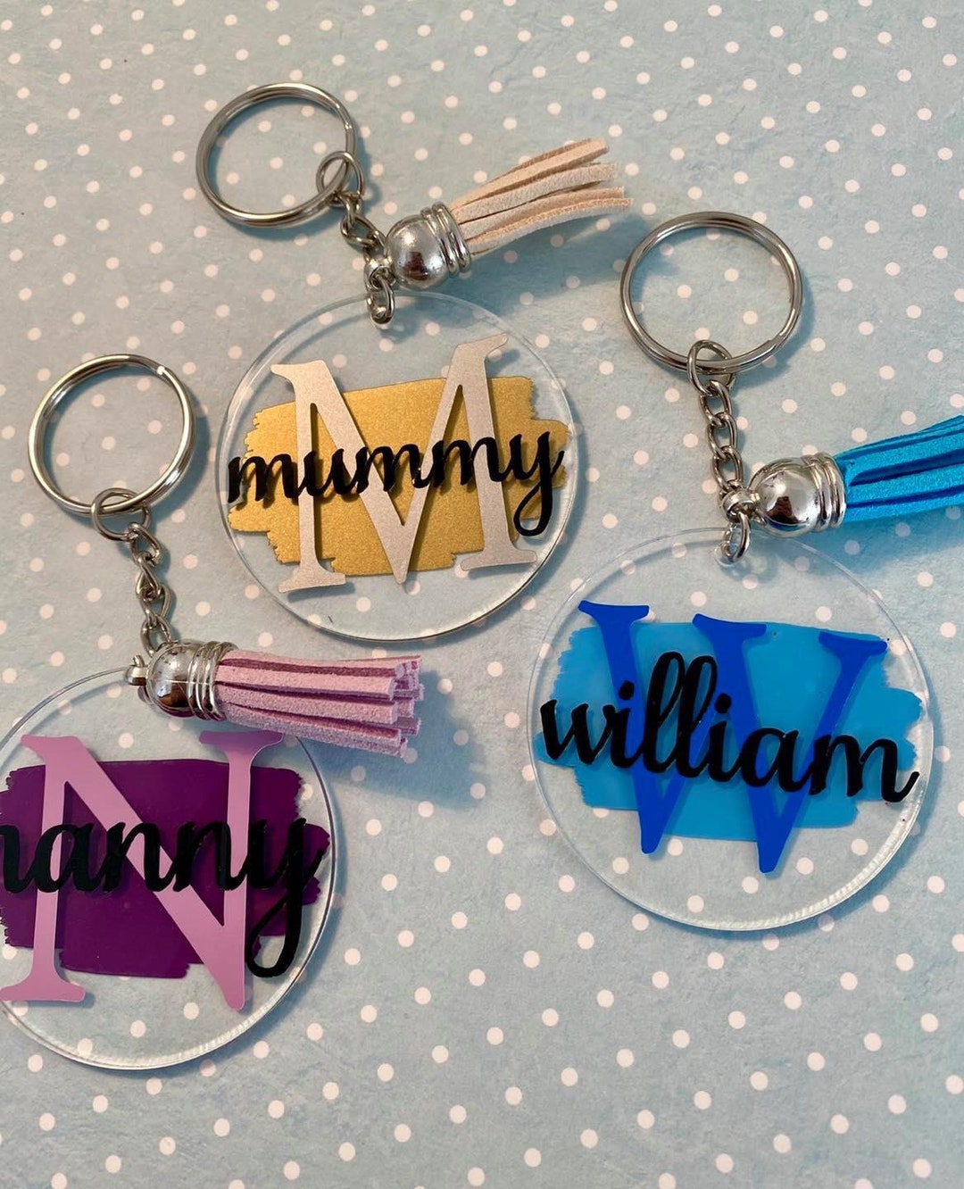 Personalised Acrylic Keyring / Resin Keyring / Keyring With Tassel ...