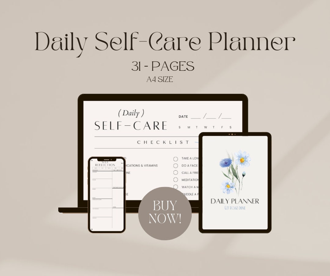 Self-care Planner Printable PDF Editable Daily Rituals Tracker Wellness ...