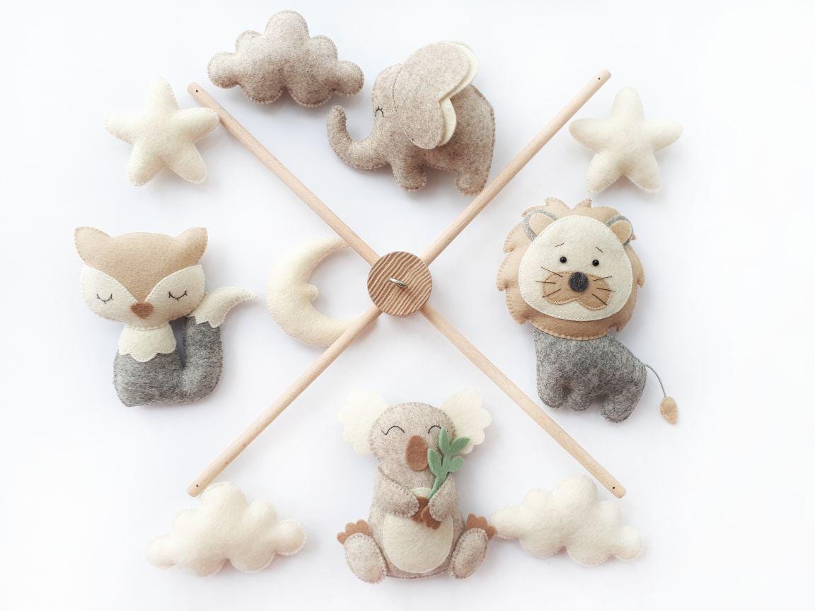 Baby Mobile "forest Animals". Baby Mobile, Baby Shower Gift, New Baby ...