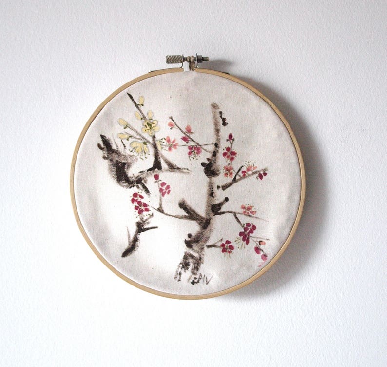 Frame With Hand Painted Cherry Tree, Frame for Decoration, Wall ...