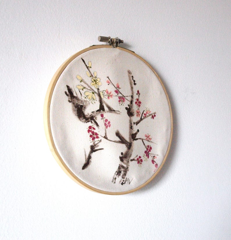 Frame With Hand Painted Cherry Tree, Frame for Decoration, Wall ...