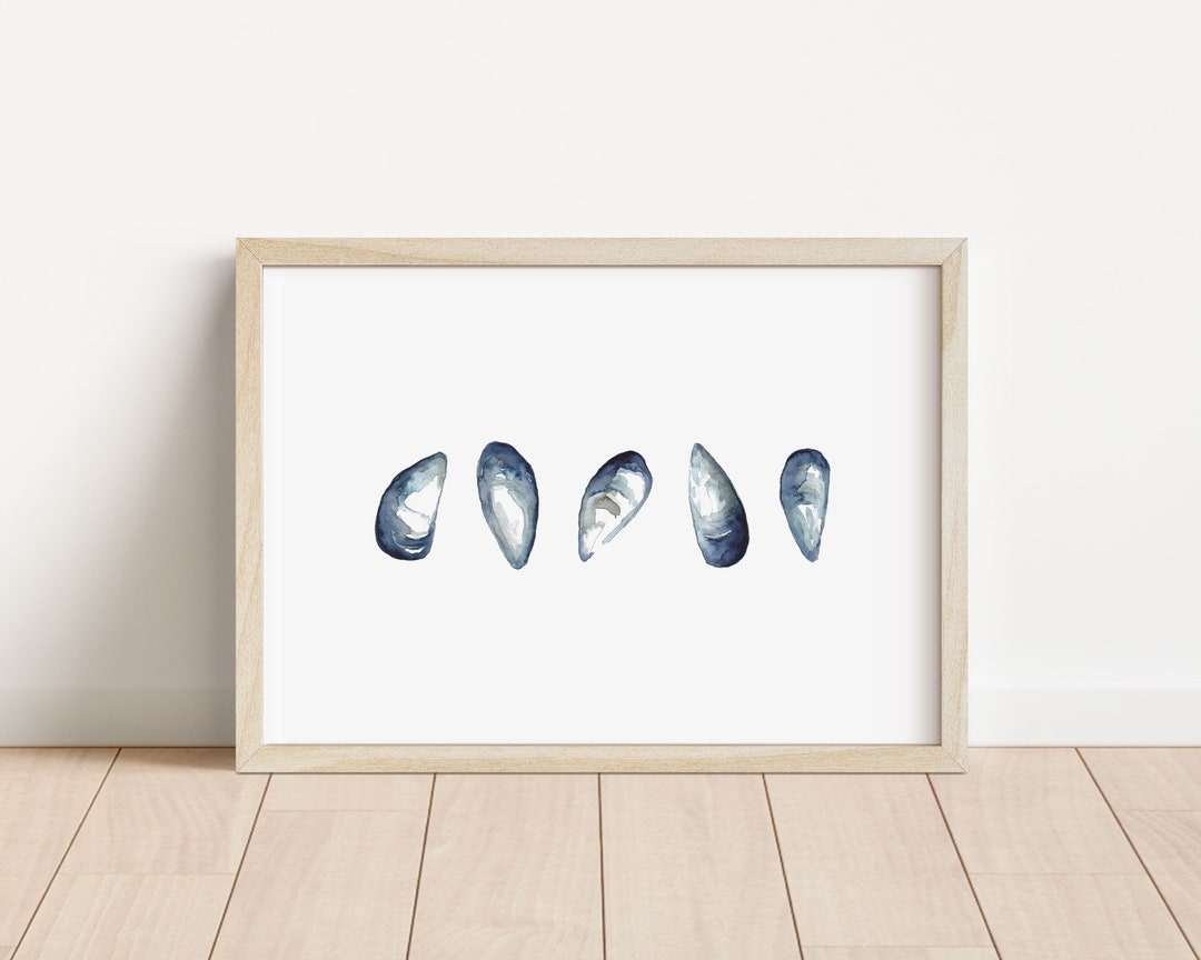 Mussel Shell Print, Shell Print, Beach Decor, Coastal Decor, Beach ...