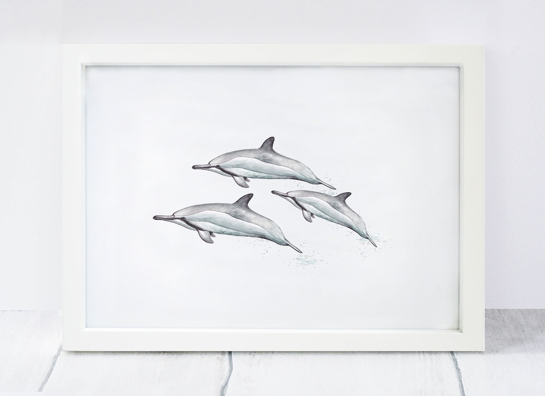 Dolphin Print, Dolphin Wall Art, Dolphin Art, Ocean Print, Sea Print ...