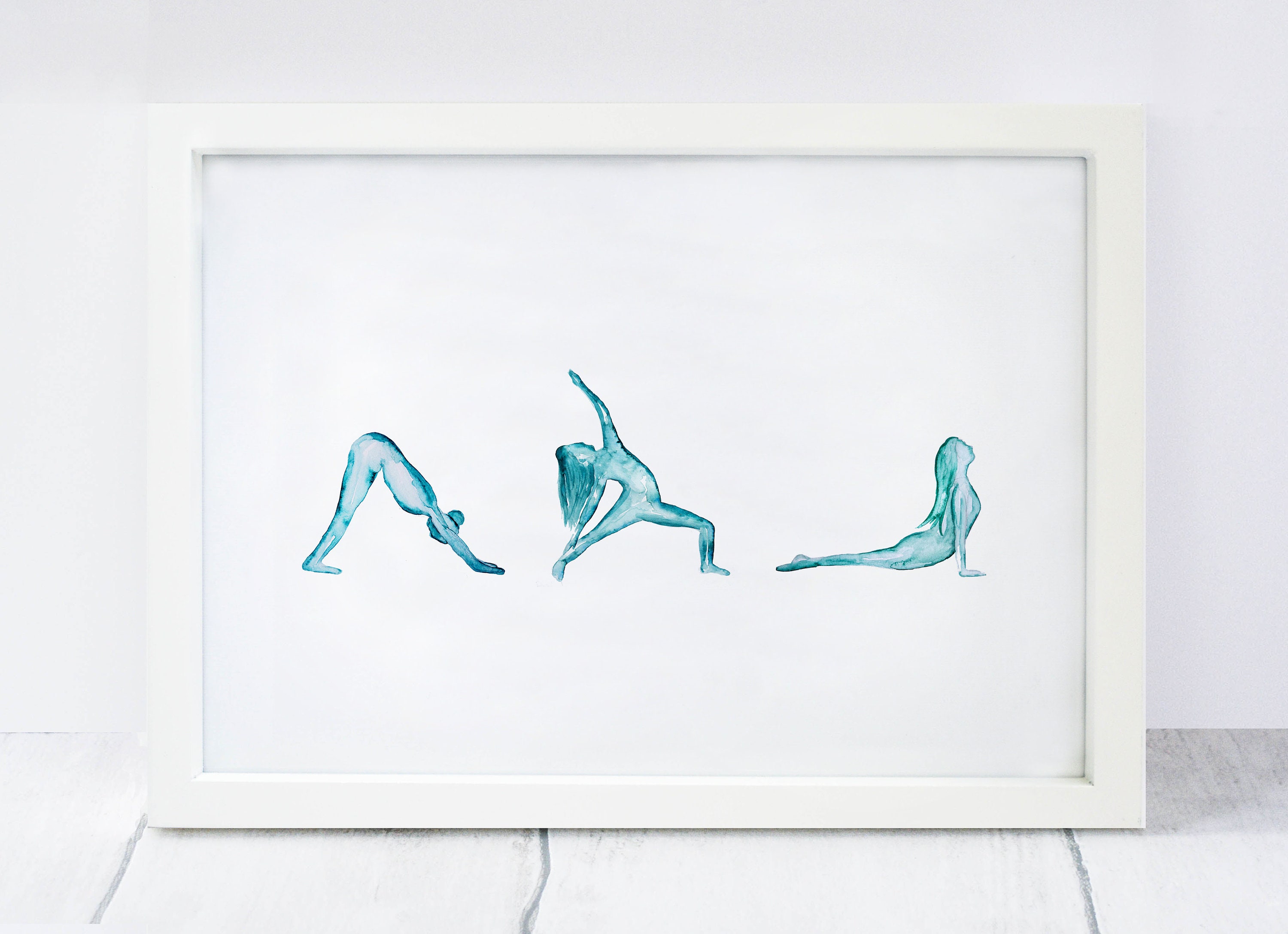 Yoga print yoga art yoga artwork yoga poses A5/A4 | Etsy