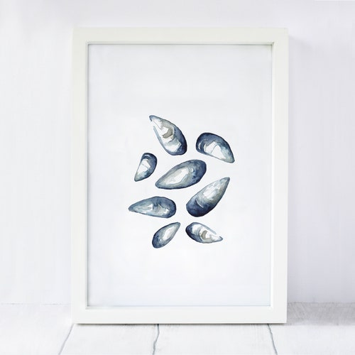 Seashells Wall Prints Nautical Wall Decor Sea Shells | Etsy UK