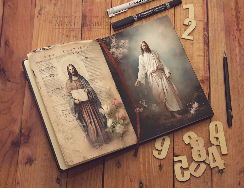 Jesus Faith Medieval Christian Junk Journal 16 Sheets, Junk Journal ...