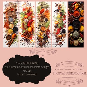 Chef's Life Printable Bookmarks Recipe Book Bookmark Set, Bookmark ...