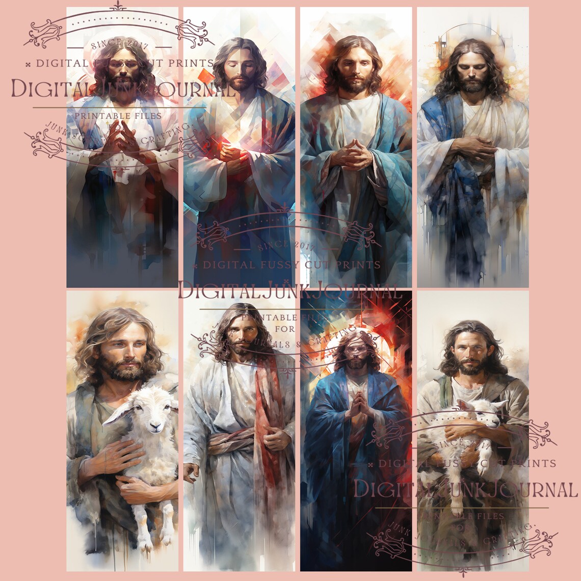 Jesus Printable Bookmarks, Digital Download JPG Bookmark Set, PNG ...