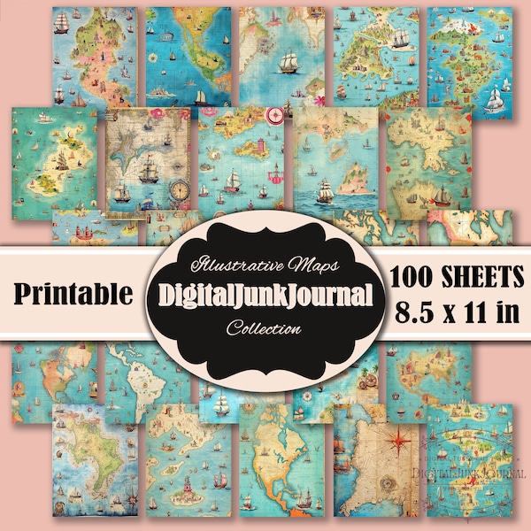 Scrapbook Paper Old World Map - Etsy