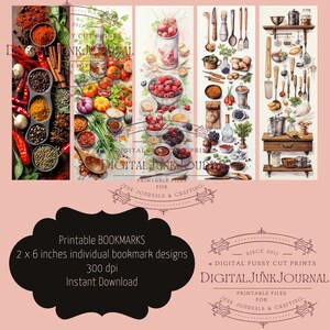 Chef's Life Printable Bookmarks Recipe Book Bookmark Set, Bookmark ...