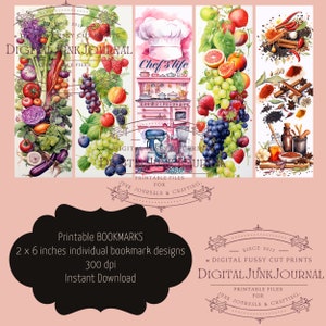Chef's Life Printable Bookmarks Recipe Book Bookmark Set, Bookmark ...