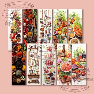 Chef's Life Printable Bookmarks Recipe Book Bookmark Set, Bookmark ...