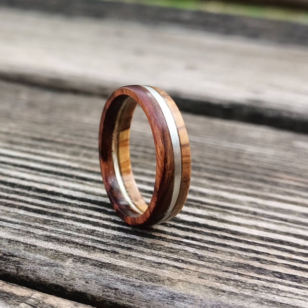 Wood Metal Ring - Etsy
