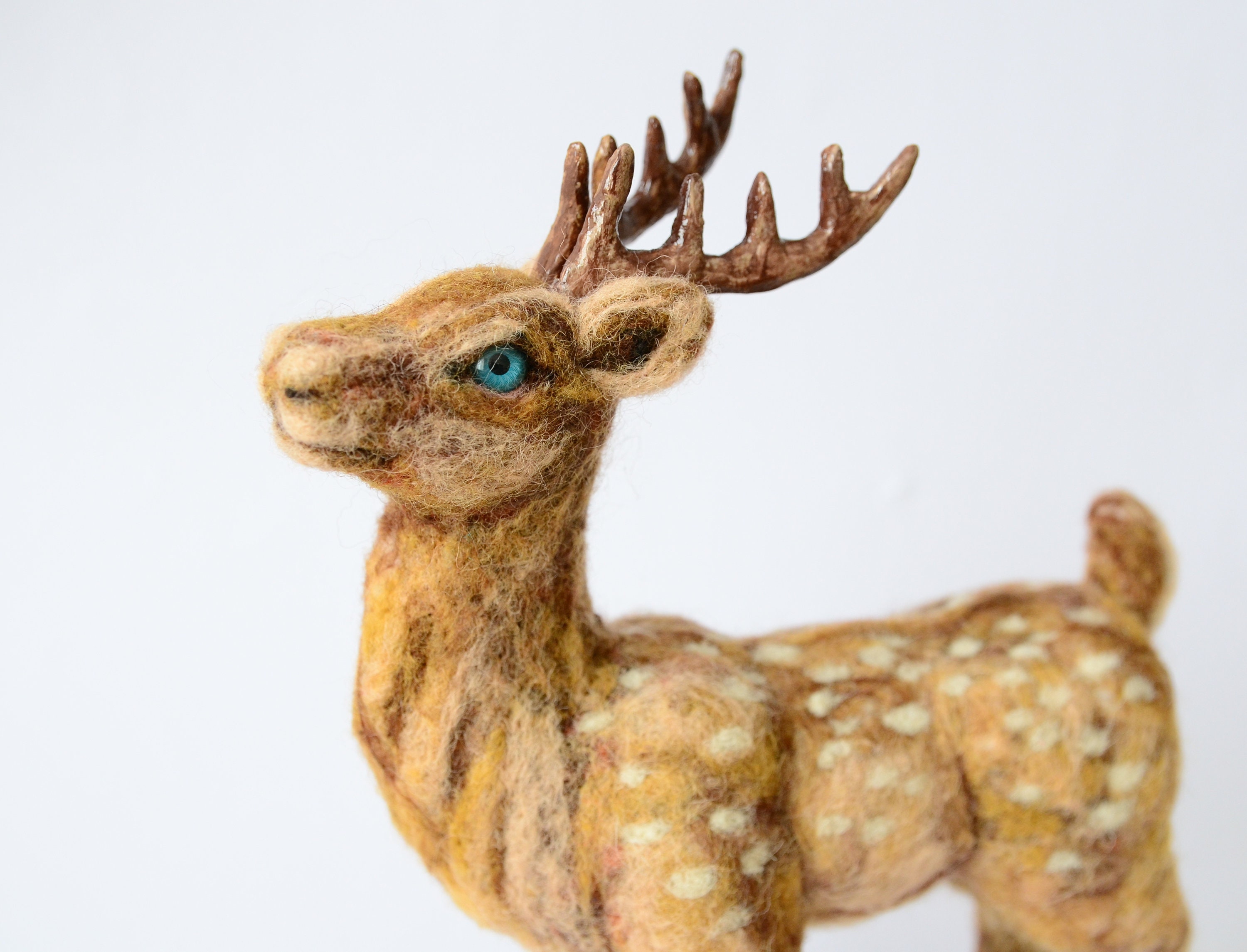 Wool sculpture Needle felted deer Wool deer Felting deer | Etsy