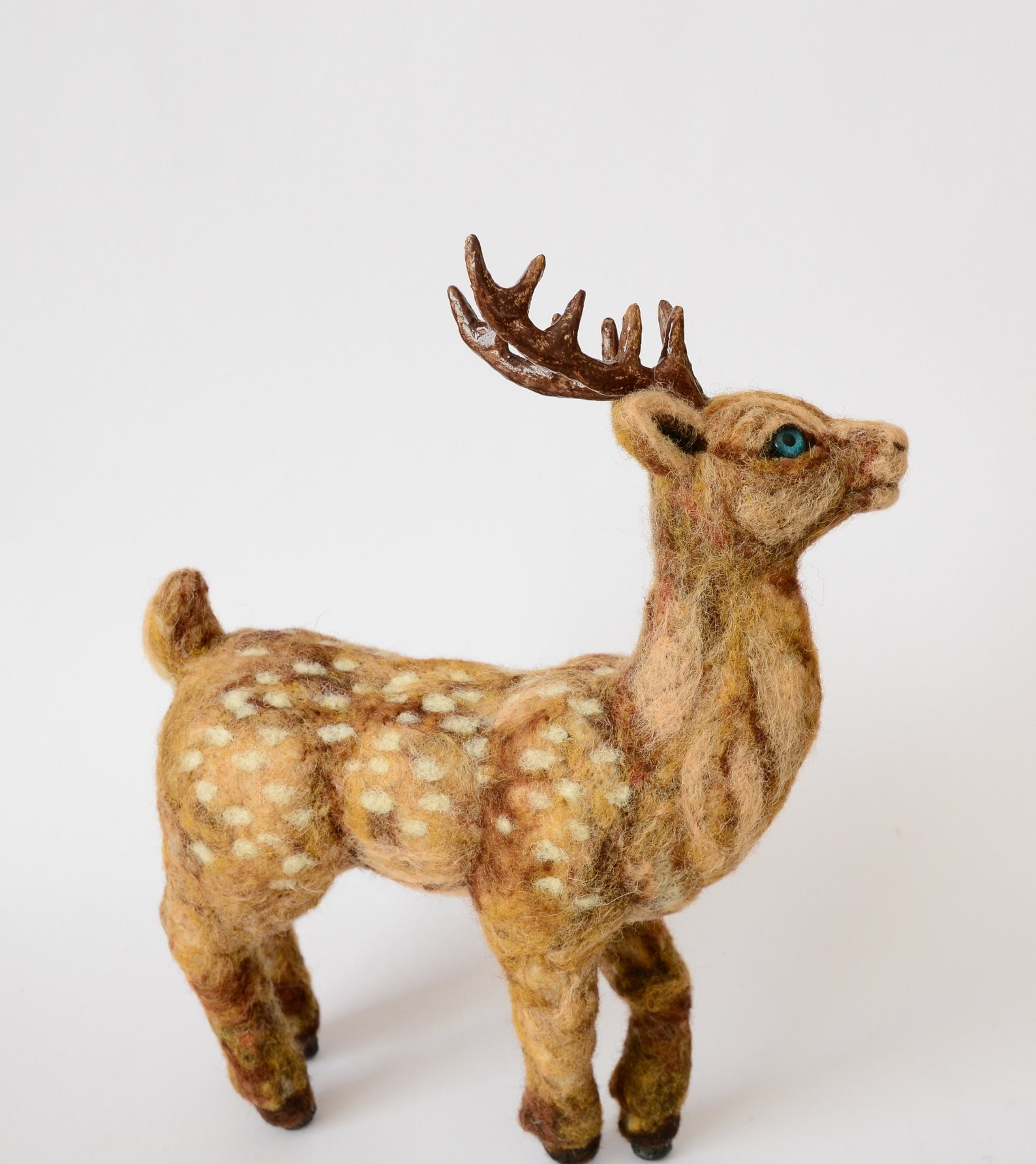 Wool sculpture Needle felted deer Wool deer Felting deer | Etsy