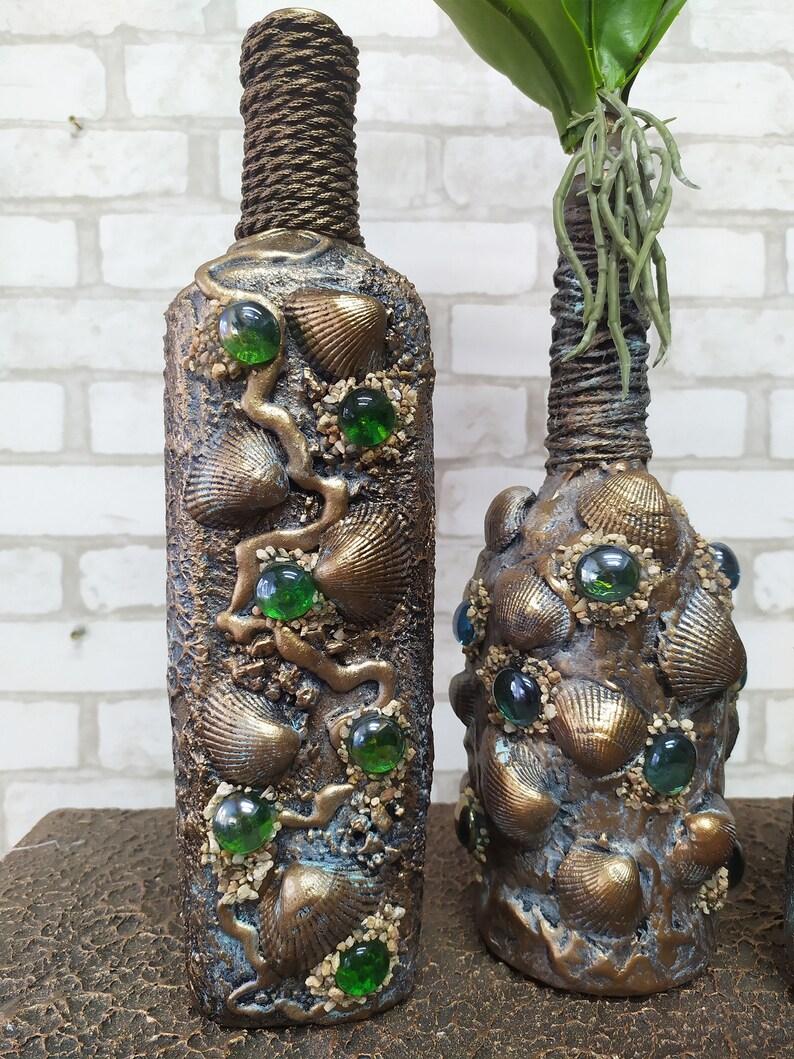 Decorative Bottles Set of 3 Bottles. Home Decor Bottles. - Etsy