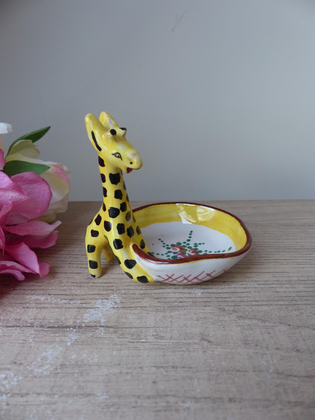 Small Ceramic Giraffe Bowl Deruta Hand Painted Italy, Giraffe Bowl ...