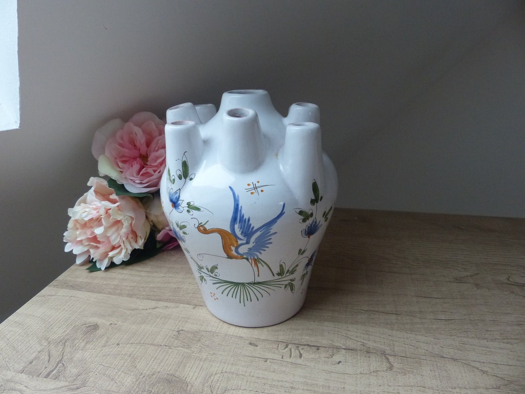 Rare Le Moustiers Earthenware Flower Vase in French Ceramic - Etsy