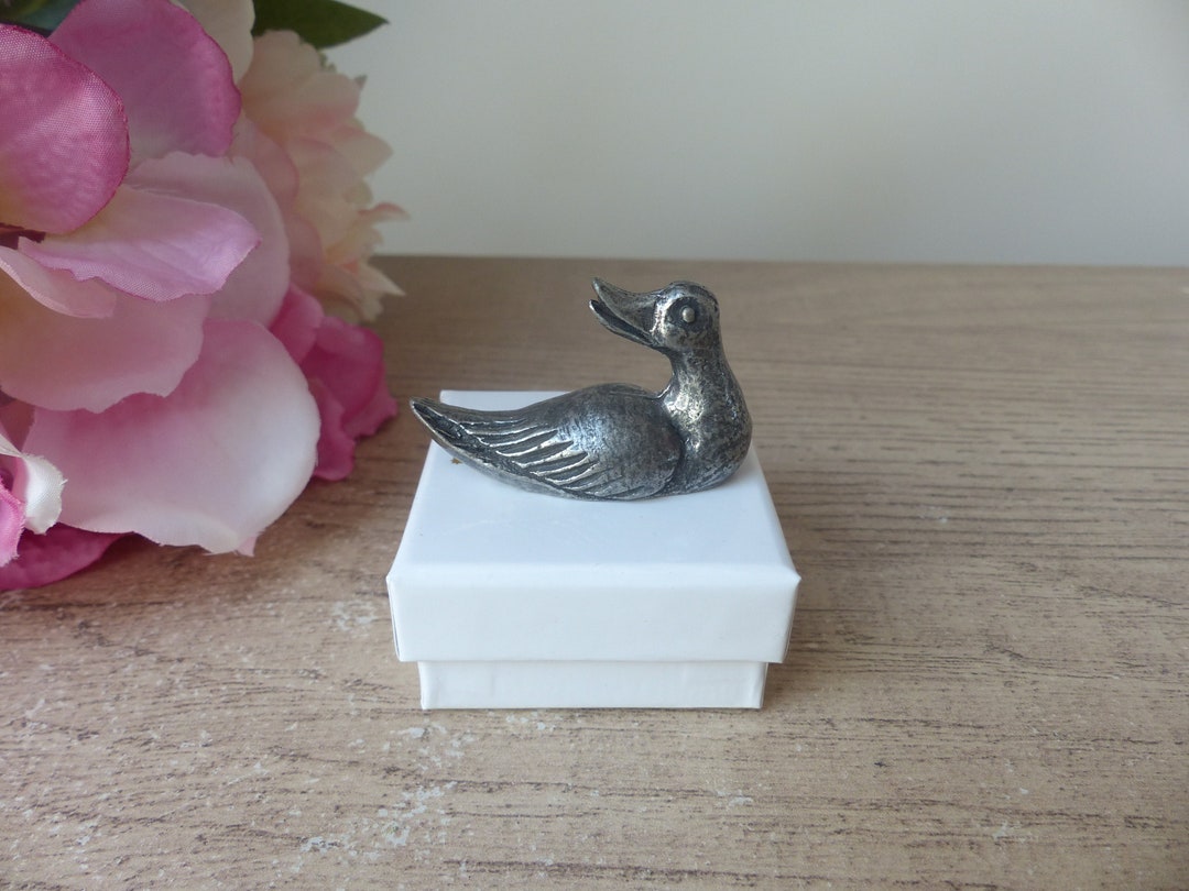 Miniature Tinplate Duck With Turned Head, Michel Laude – Vintage French ...