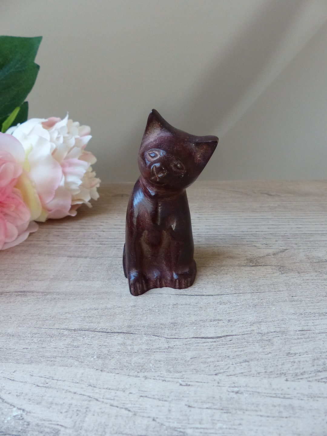 Sitting Cast Iron Cat Figurine Miniature Metal Cat - Etsy UK