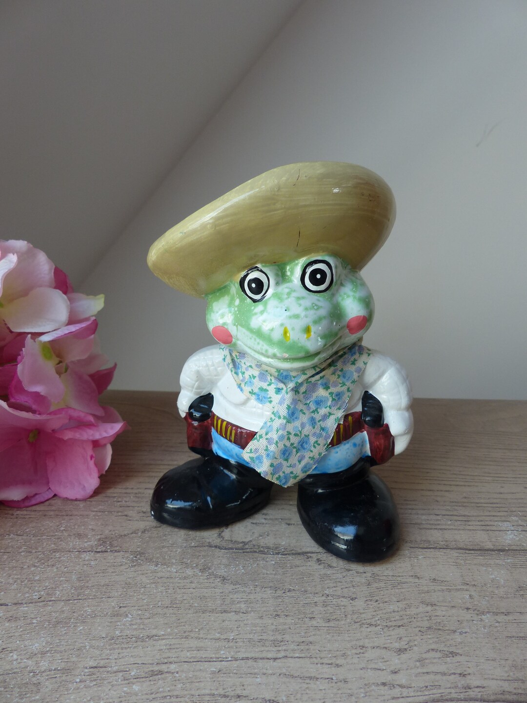Vintage Cowboy Frog Money Box – Ceramic Frog Law Enforcer/police ...