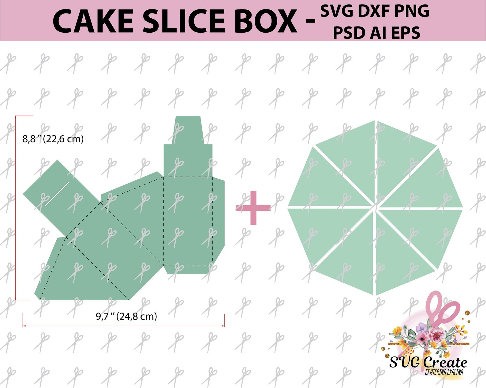 Cake Slice Box Favor Template Papercut Papercutting Svg Cut | Etsy