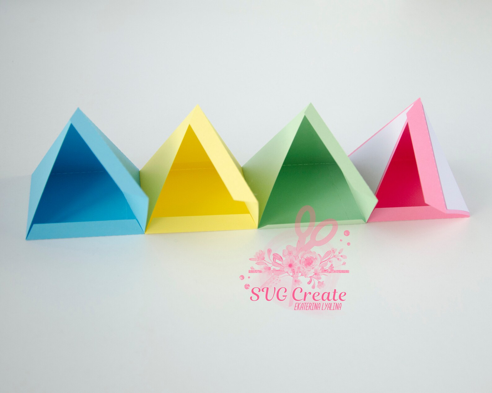 Pyramid box template pdf favor box template template | Etsy