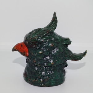 Austrian Cold Painted Brass Parrot Head Inkwell Signed Austria - Etsy UK