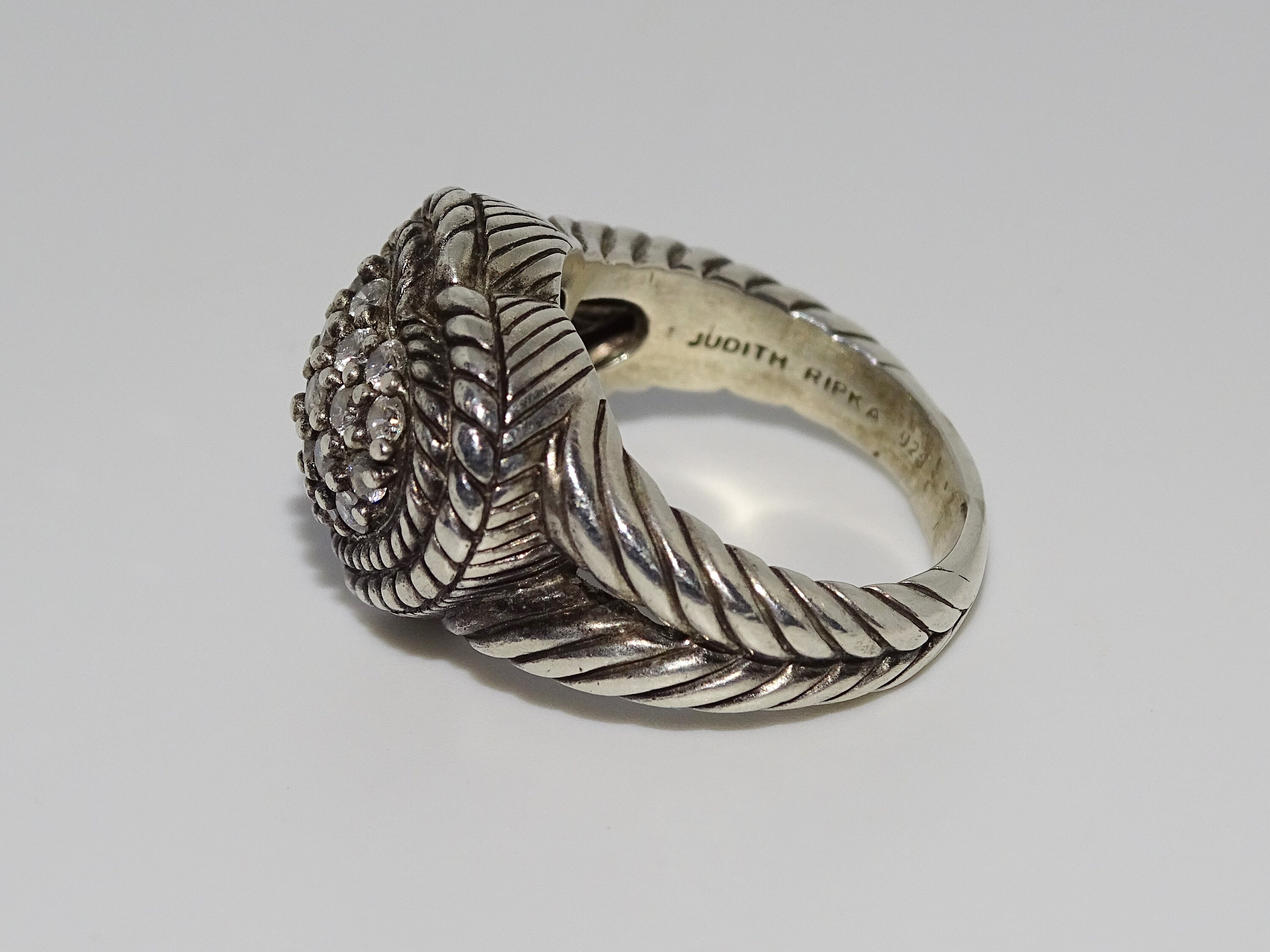 Judith Ripka Twisted Rope Design Sterling Silver 925 and Cubic Zicronia ...