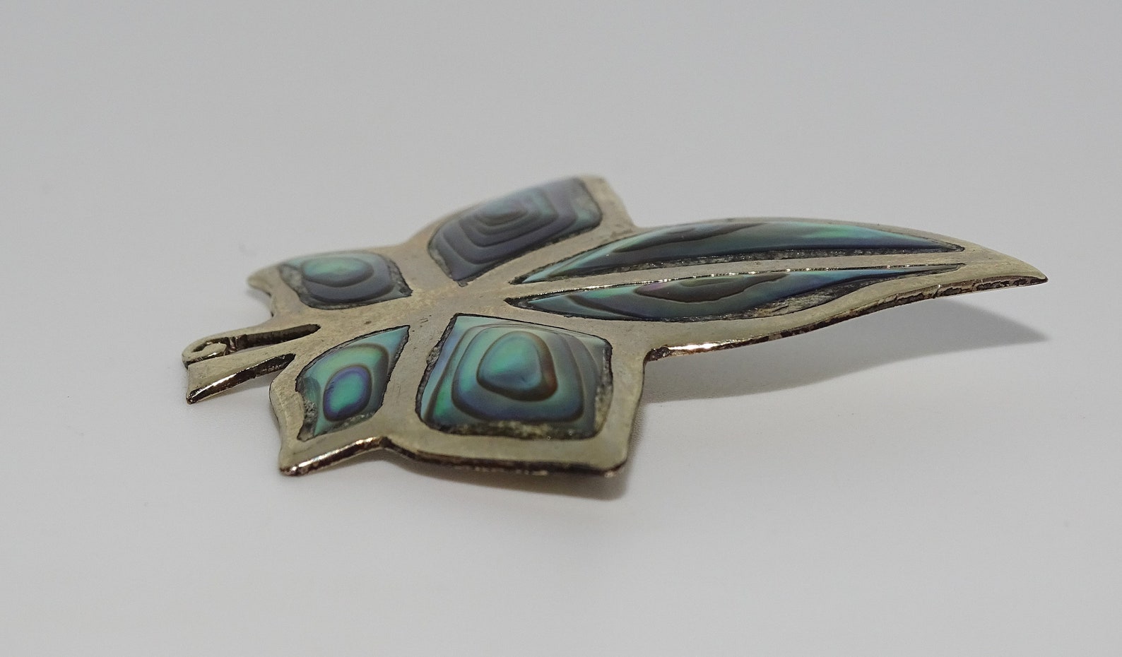 Vintage Mexico Alpaca Silver Brooch With Abalone Shell Inlay - Etsy