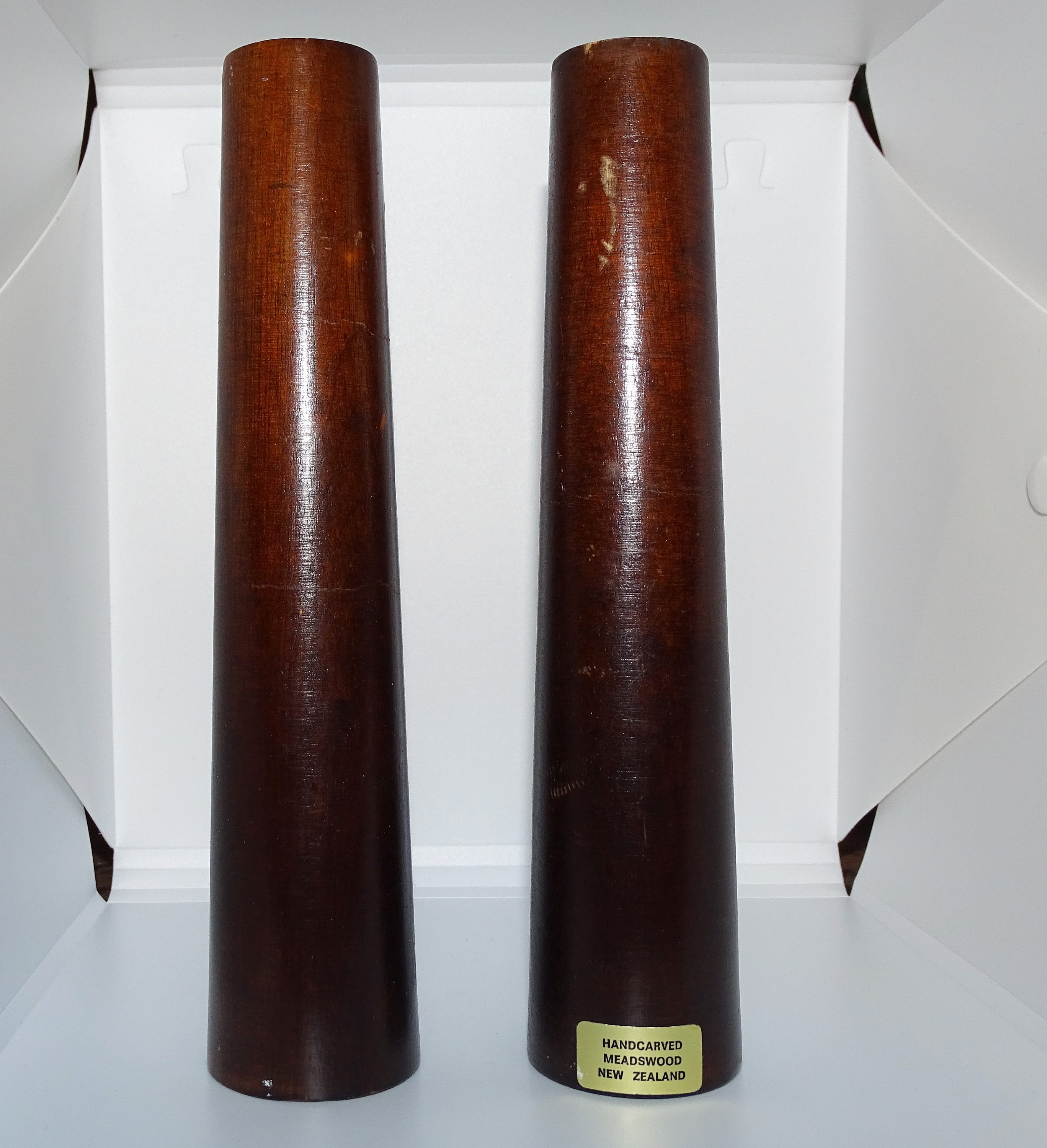 Maori New Zealand Large Wood Carved Tiki Face Salt and Pepper Pots ...