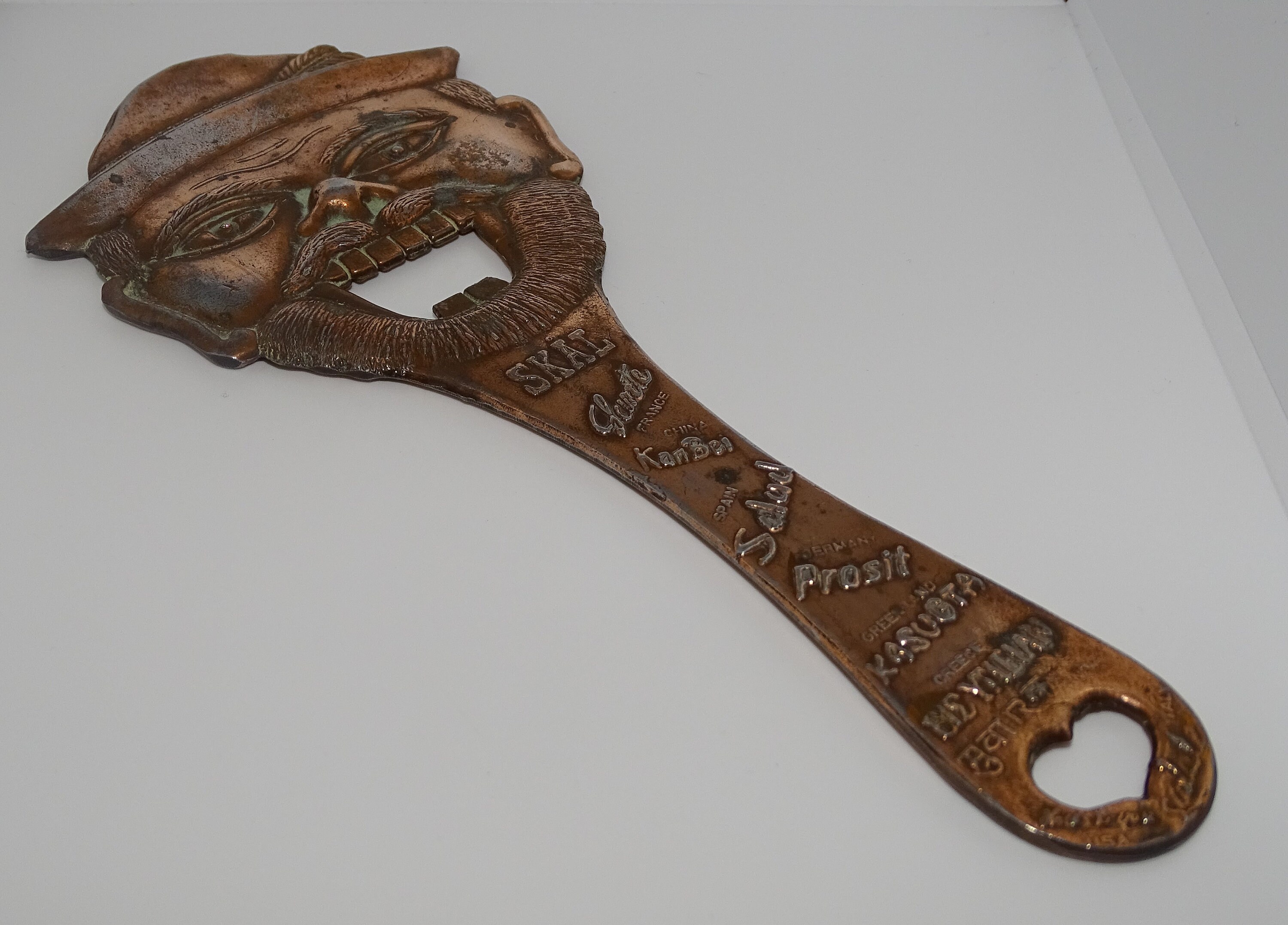 Vintage Large Metal Cheerio/ Cheers Figural Double Sided Man's Face ...