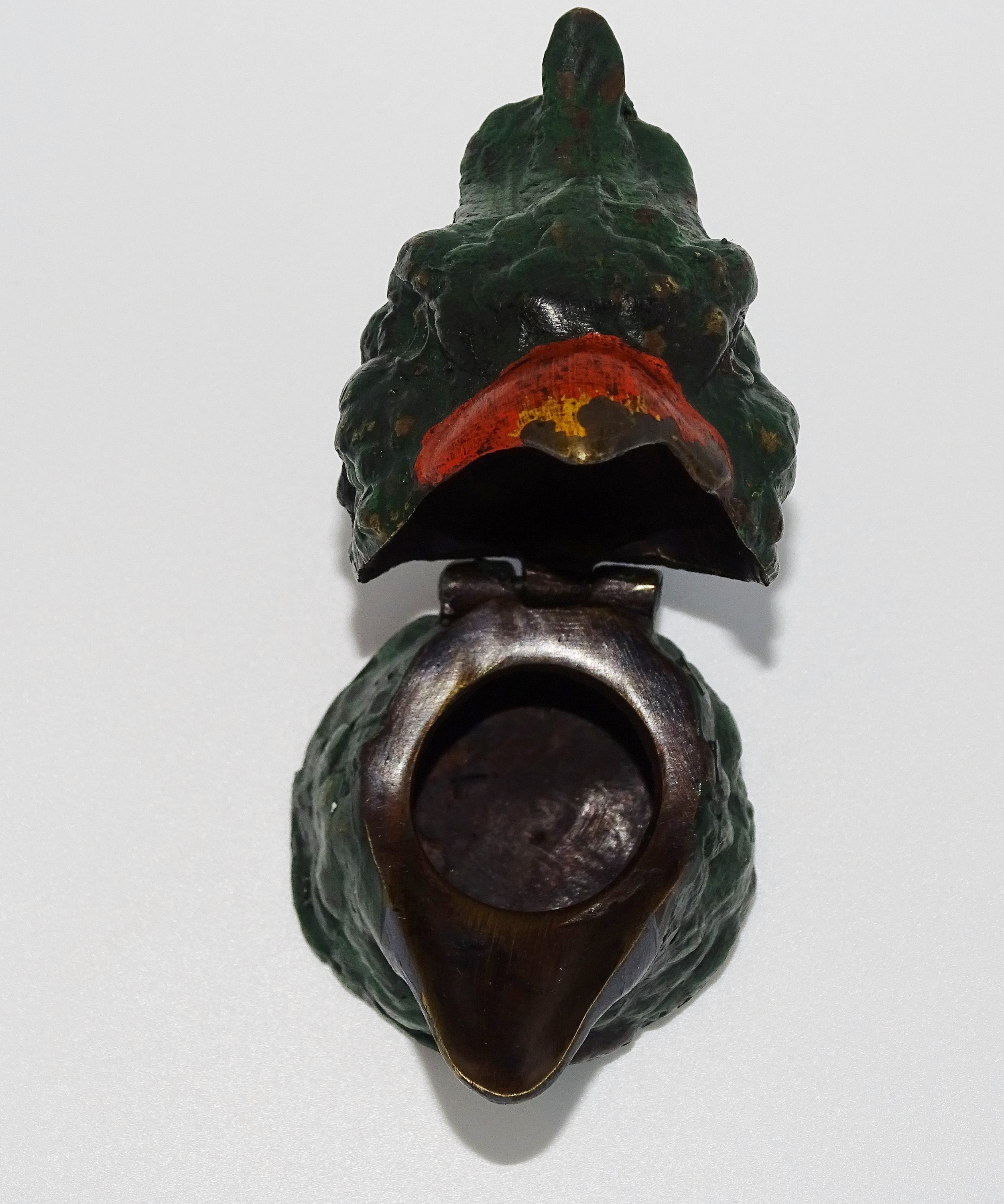 Austrian Cold Painted Brass Parrot Head Inkwell Signed Austria - Etsy UK