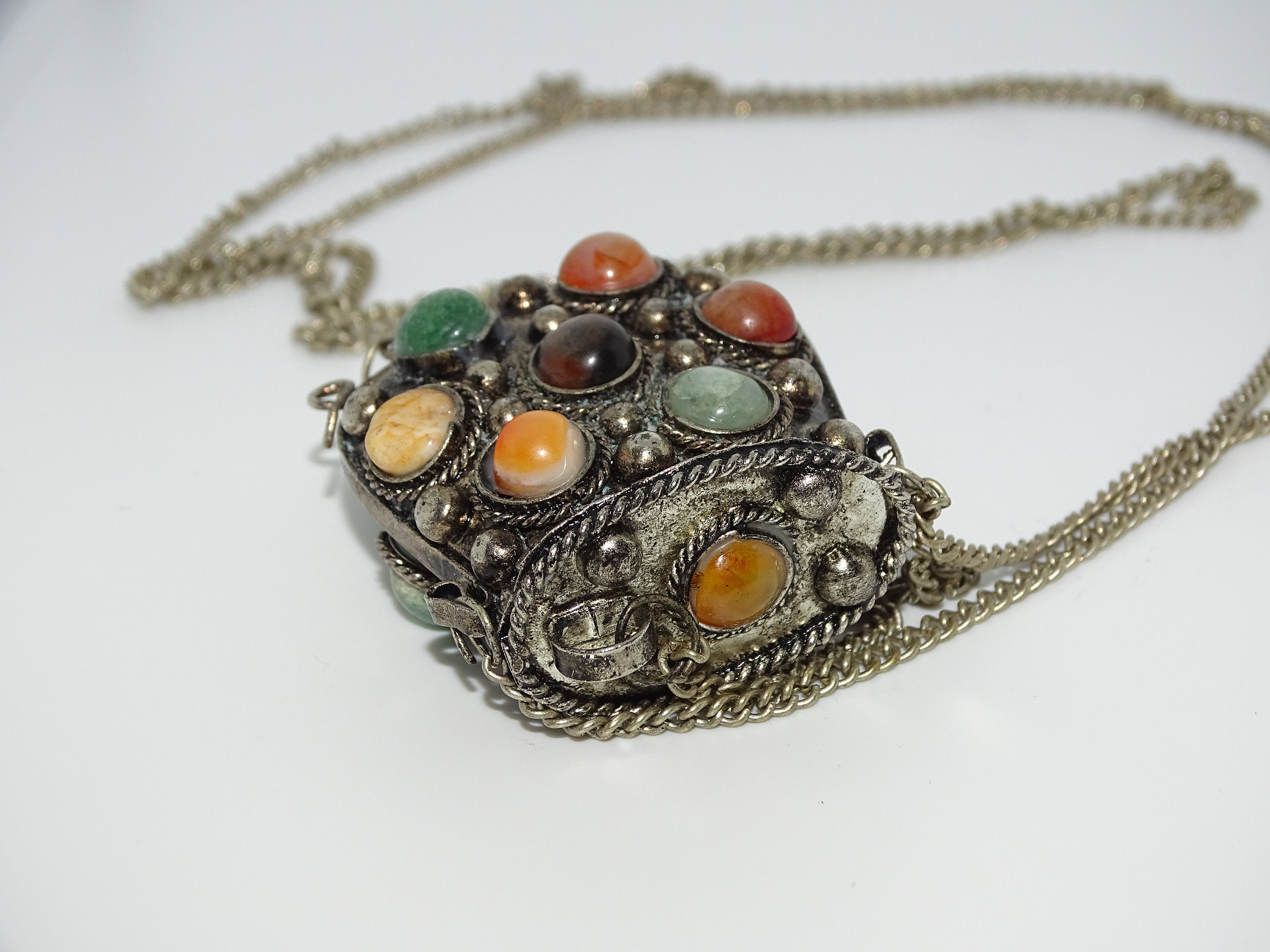 Vintage Sajai Metal Coin Purse Set With Semi Precious Stones - Etsy UK