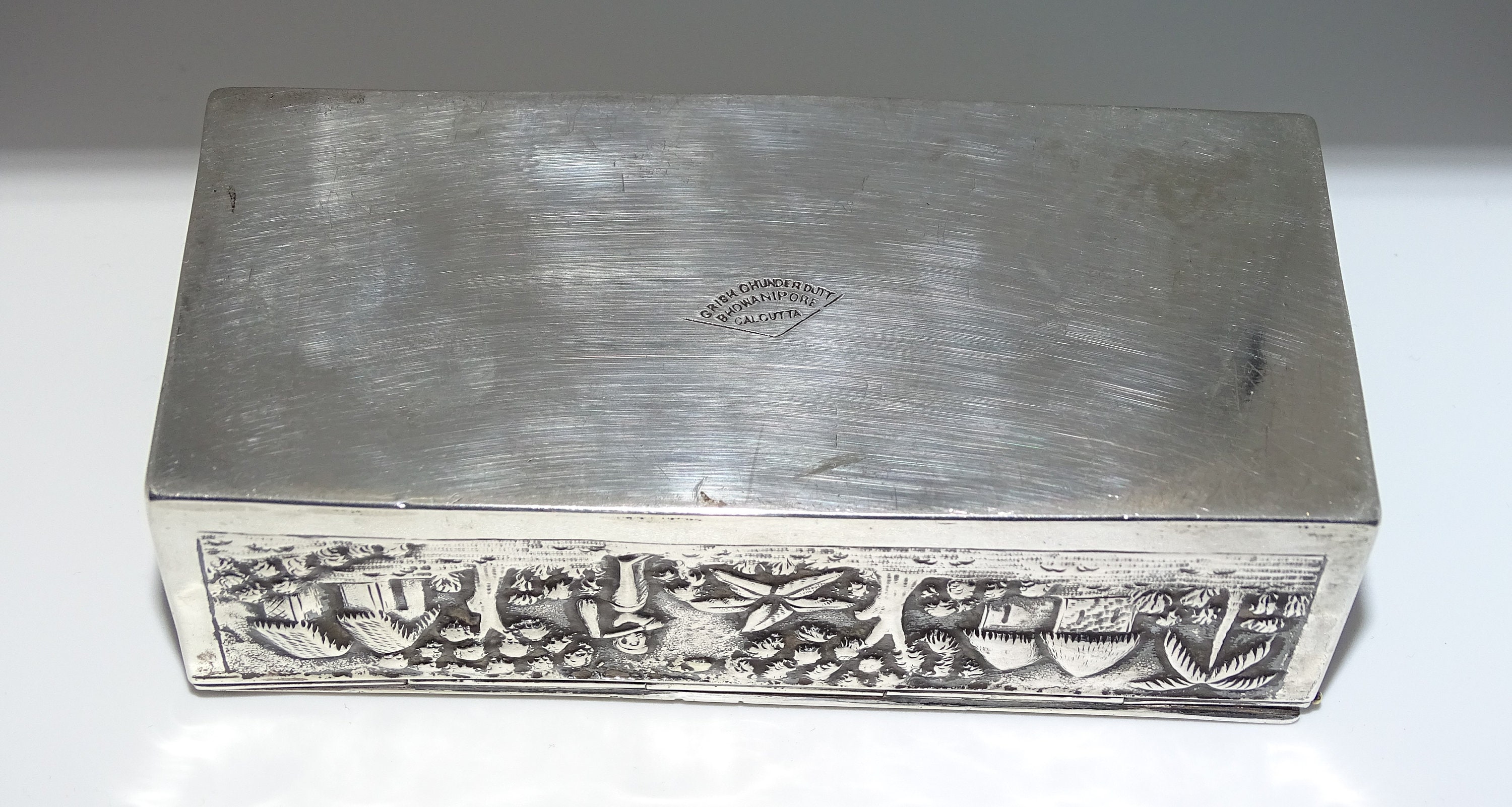 Antique Solid Silver Box Made by Grish Chunder Dutt - Etsy