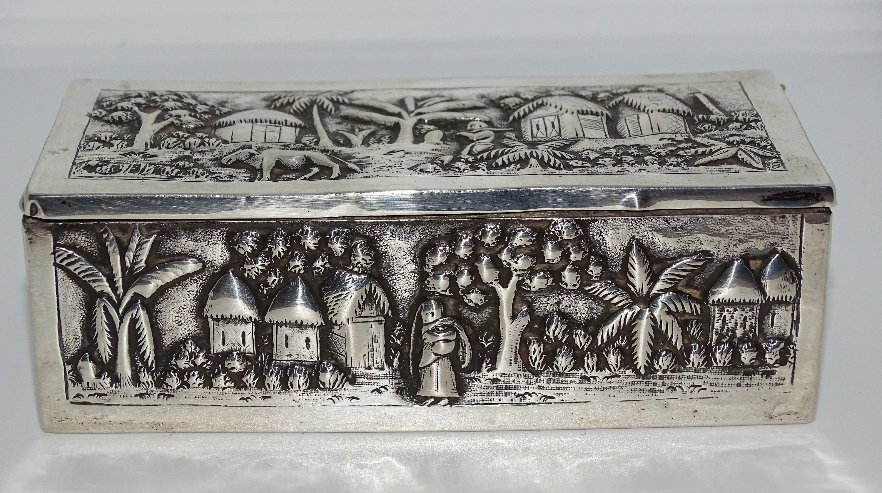 Antique Solid Silver Box Made by Grish Chunder Dutt - Etsy