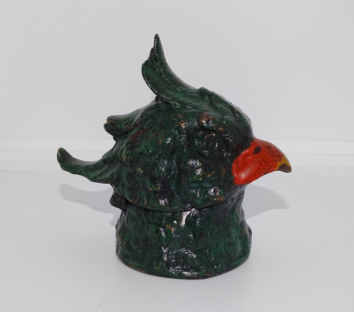 Austrian Cold Painted Brass Parrot Head Inkwell Signed Austria - Etsy UK