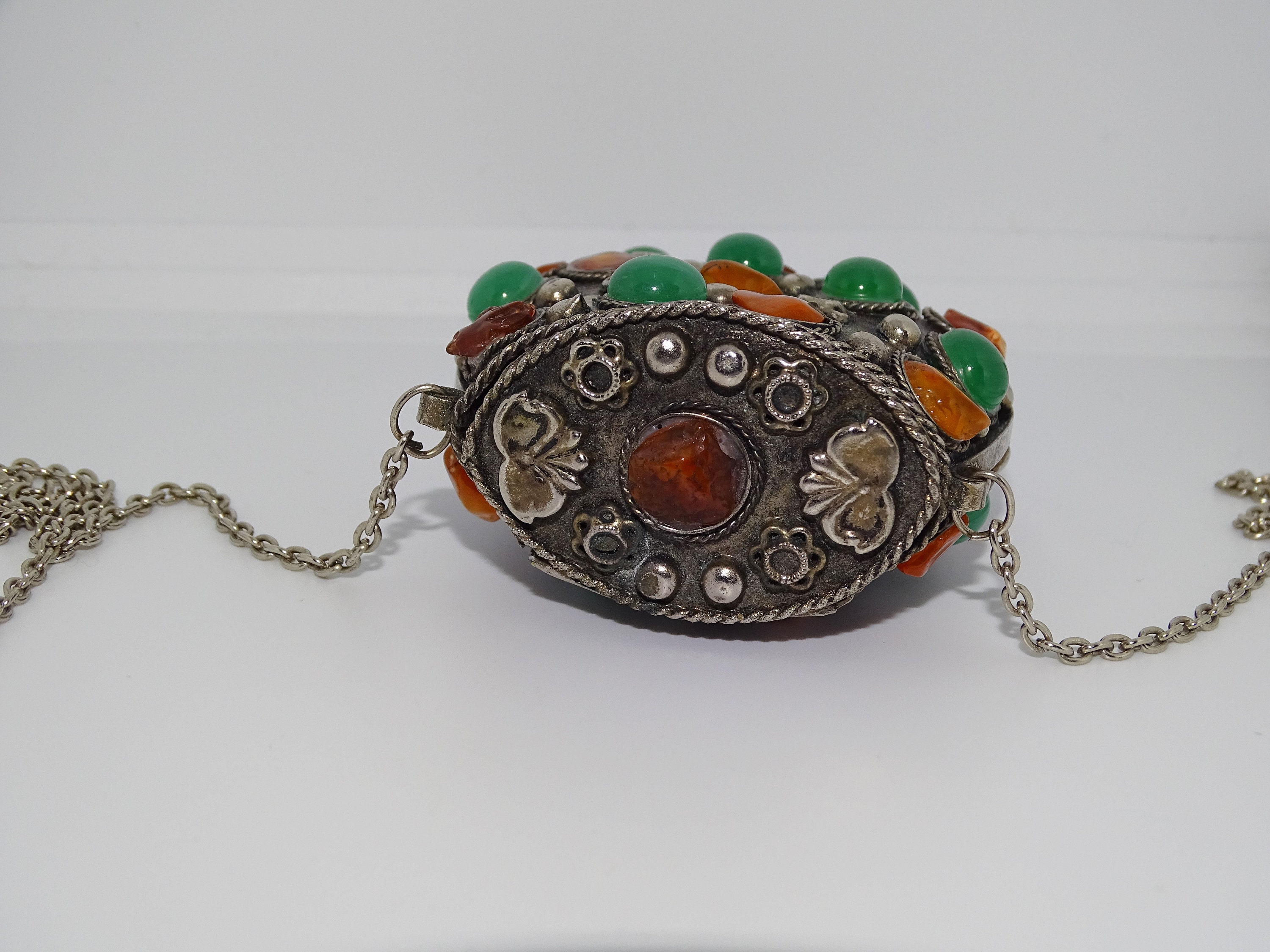 Vintage Sajai Metal Coin Purse Set With Semi Precious Stones - Etsy