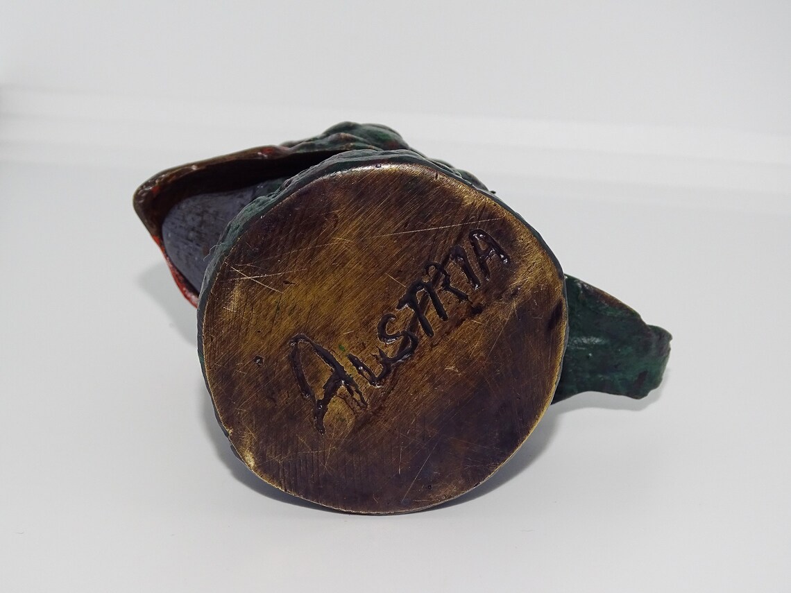 Austrian Cold Painted Brass Parrot Head Inkwell Signed Austria - Etsy UK