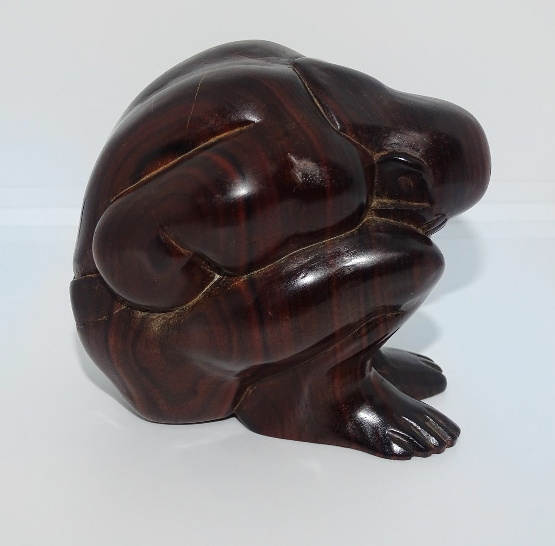 Wooden Carved Weeping Buddha Figure/statue Yogi Man Orang Malu ...