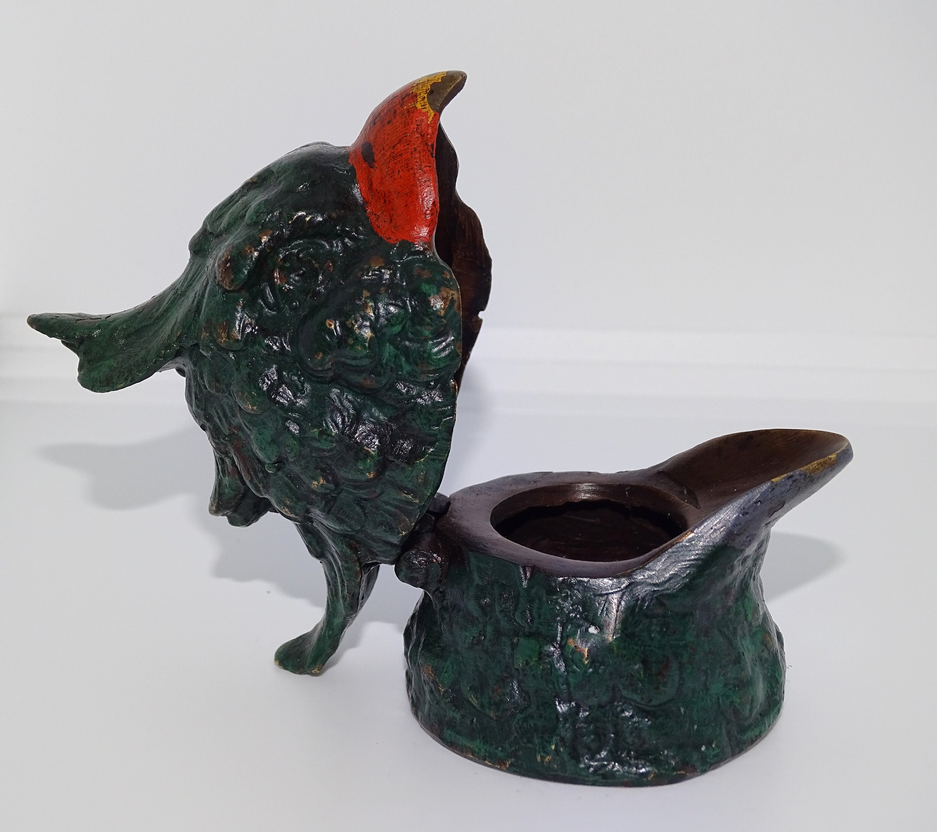 Austrian Cold Painted Brass Parrot Head Inkwell Signed Austria - Etsy UK