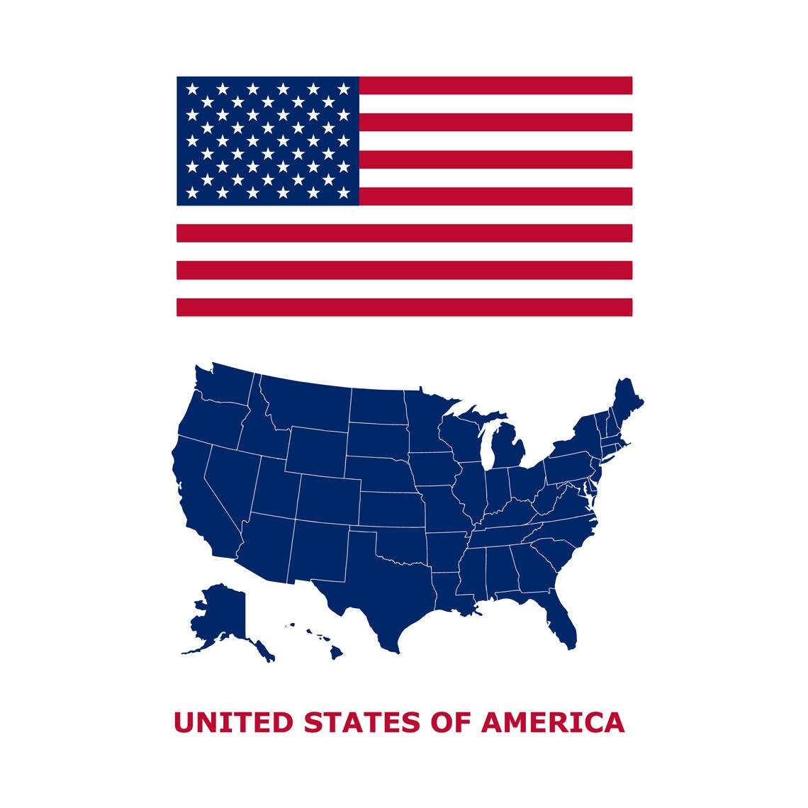 USA Flag USA Map SVG Vector Clipart Cut Files Print - Etsy