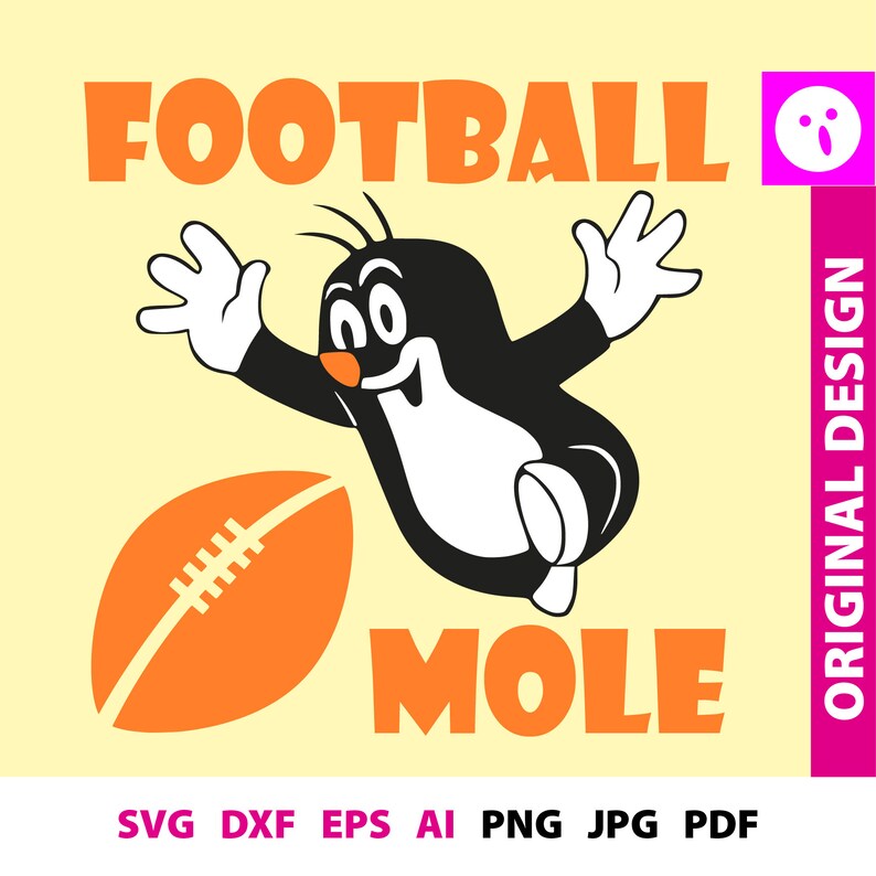 FOOTBALL MOLE Original Football Design SVG Vector Clipart | Etsy