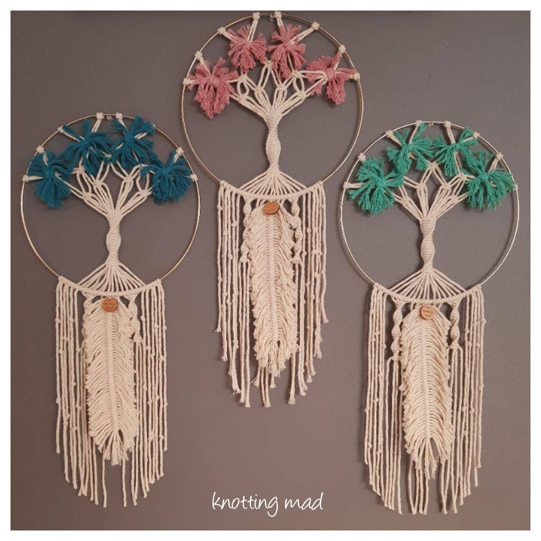 B L O S S O M ~ Flower Feather Tree of Life Dreamcatcher - Etsy