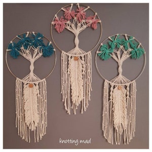 B L O S S O M ~ Flower Feather Tree of Life Dreamcatcher - Etsy