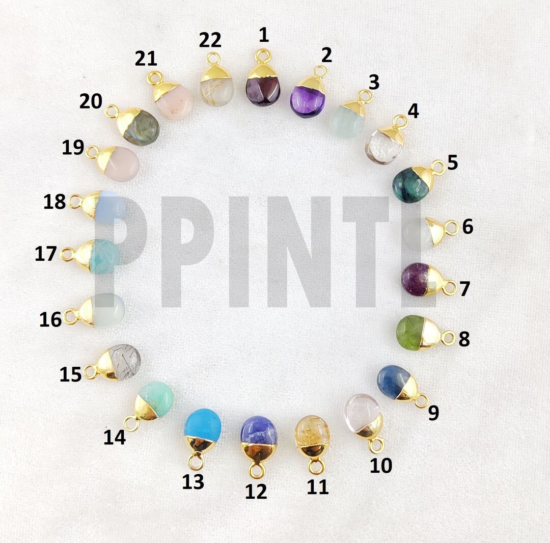 Gemstone Tiny Tumble Electroplated Charms for Making Jewelry/necklace ...