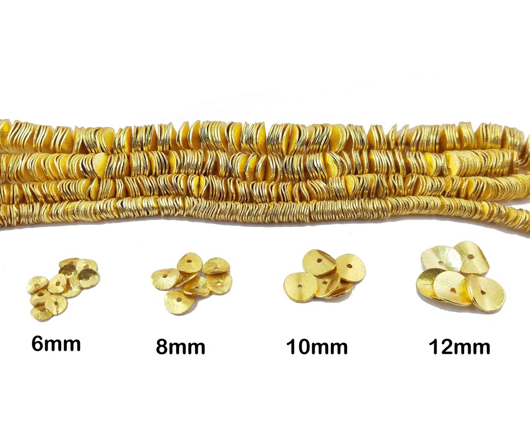 1 Strand of Brushed Gold Plated Wavy Disc Bead Spacers - Etsy